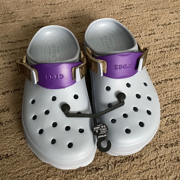 CROCS | Shoes | Crocs Classic All Terrain Clog Sandals Grey Blue Tan ...